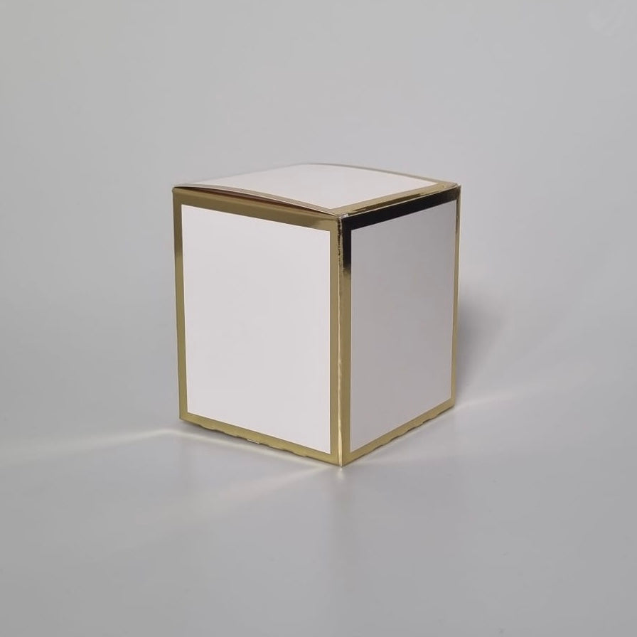 20cl Candle Box - White With A Gold Edge – Craftastik